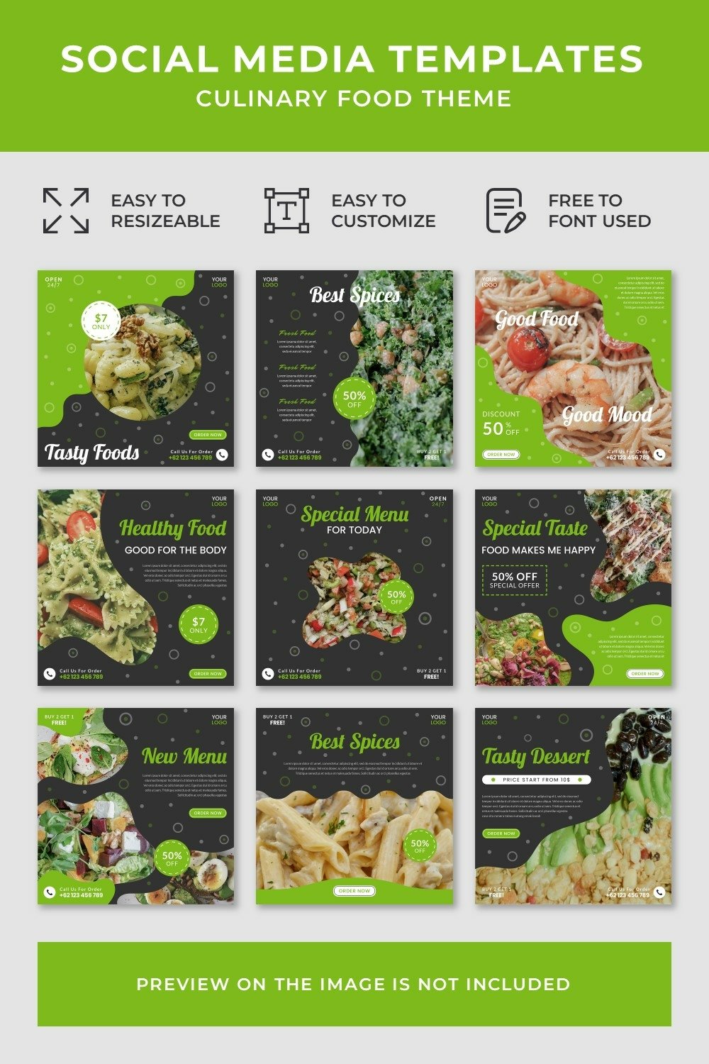 Culinary Food Social Media Post Templates