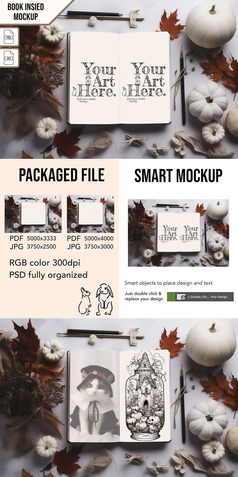 Book Inside Smart Mockup PSD & JPG Template (2777271)