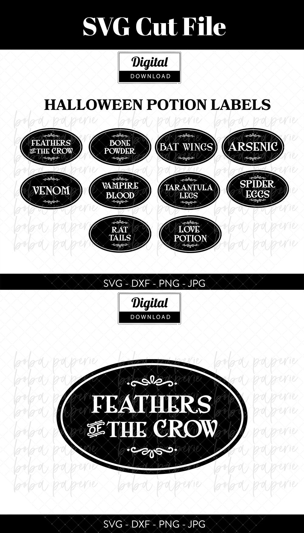 Potion Labels | Halloween decor svg | bottle label svg