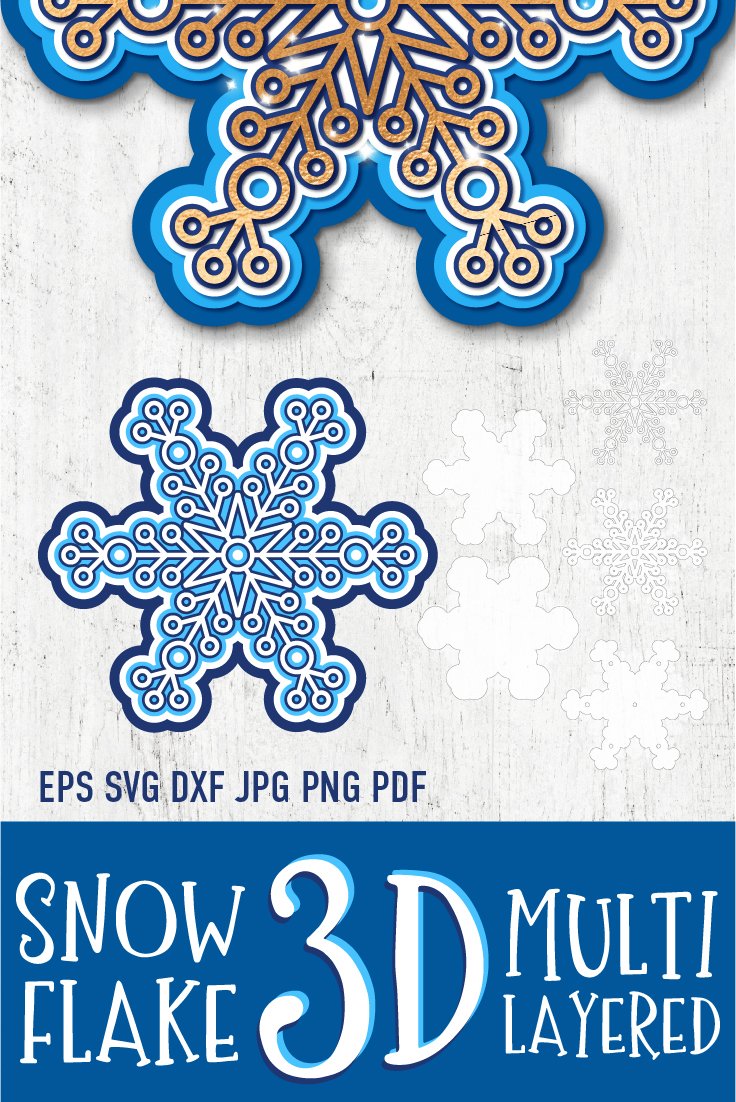 3D Layered Snowflake | SVG Cut Files (1122696)