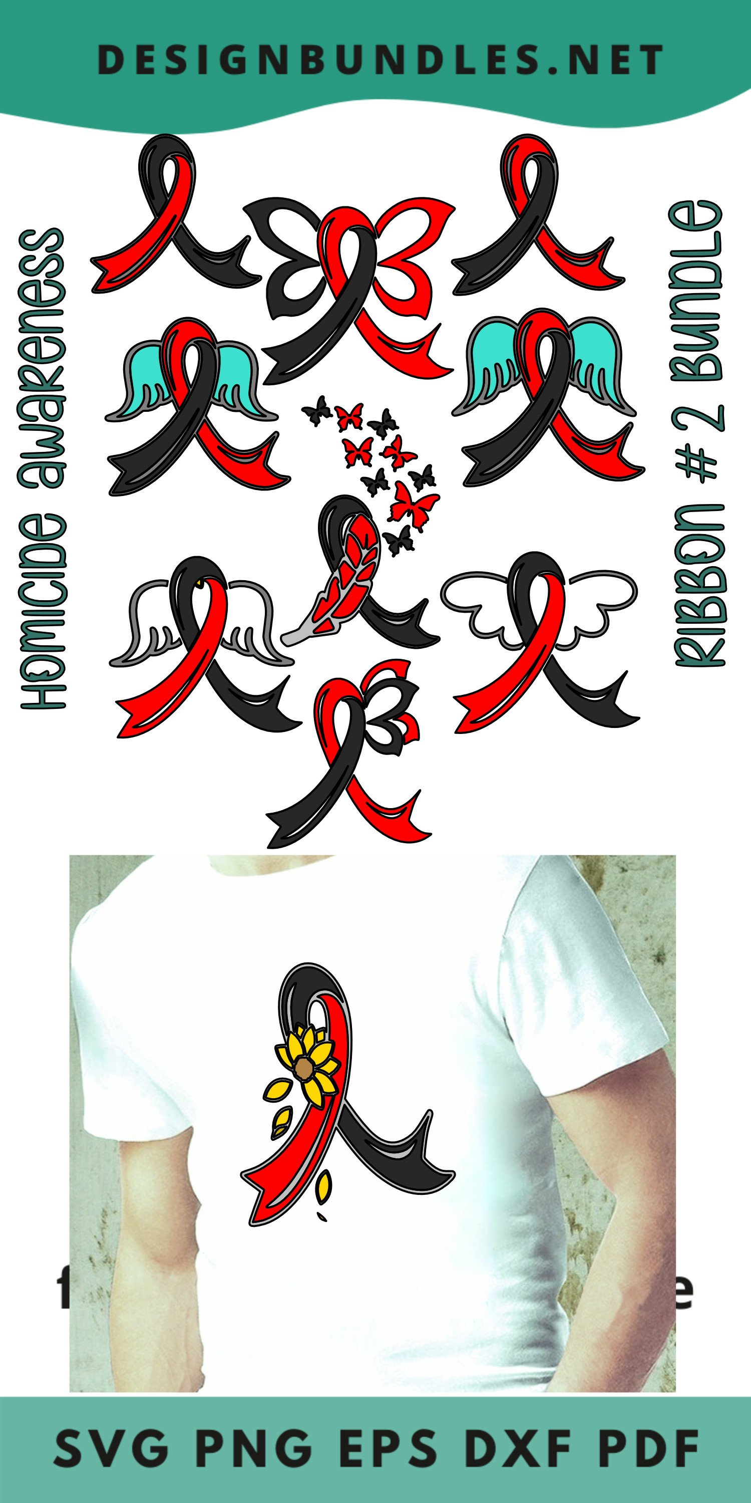 HOMICIDE AWARENESS RIBBON #02 SVG CUT FILE PNG SUBLIMATION