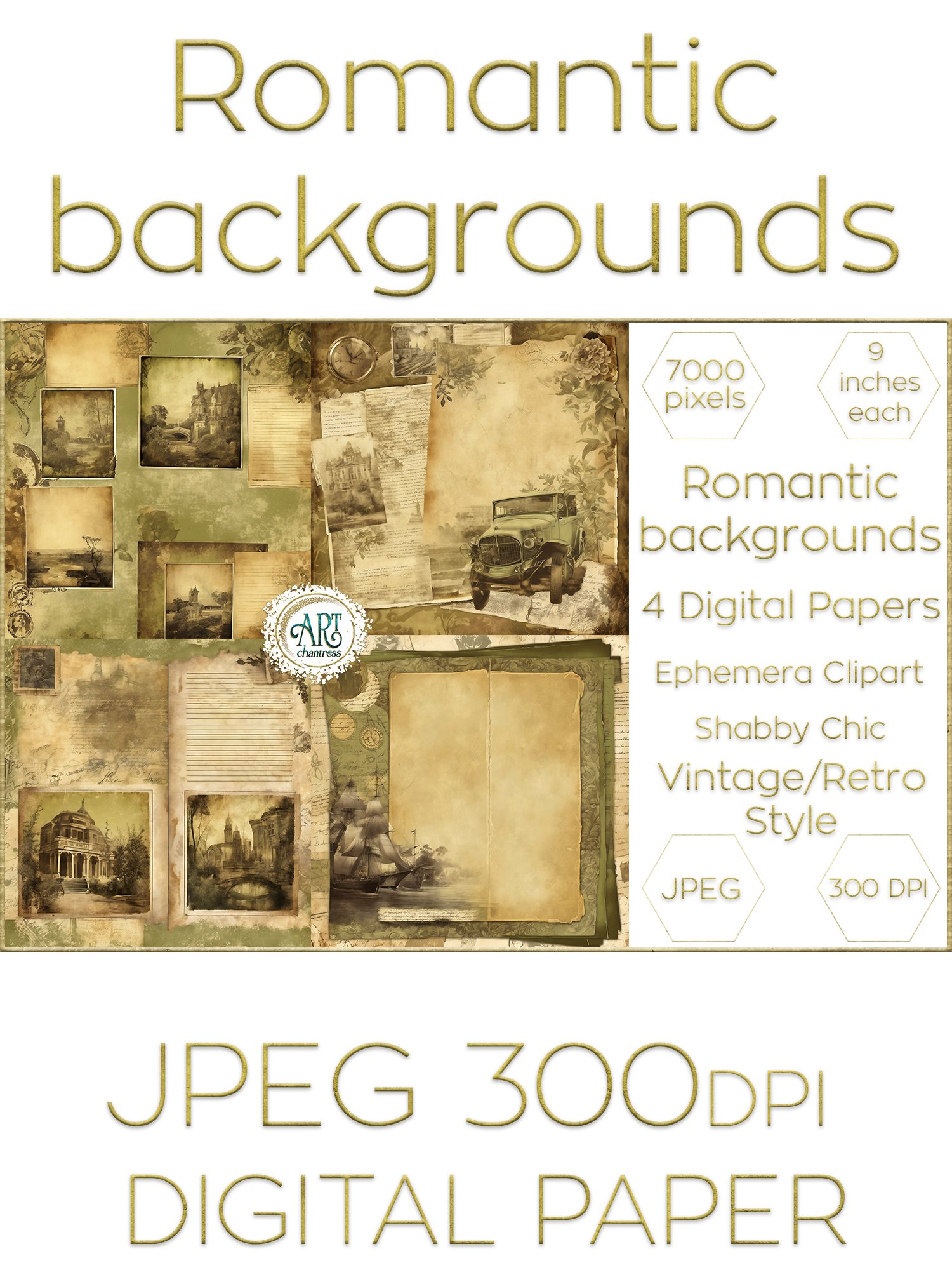 Vintage watercolor digital papers backgrounds soft (2961123)