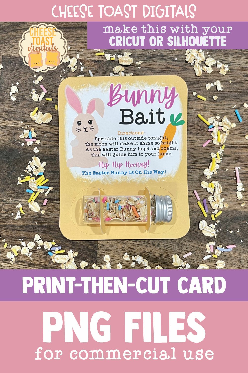 Printable Bunny Bait Card | Yellow Easter Bunny Food PNG