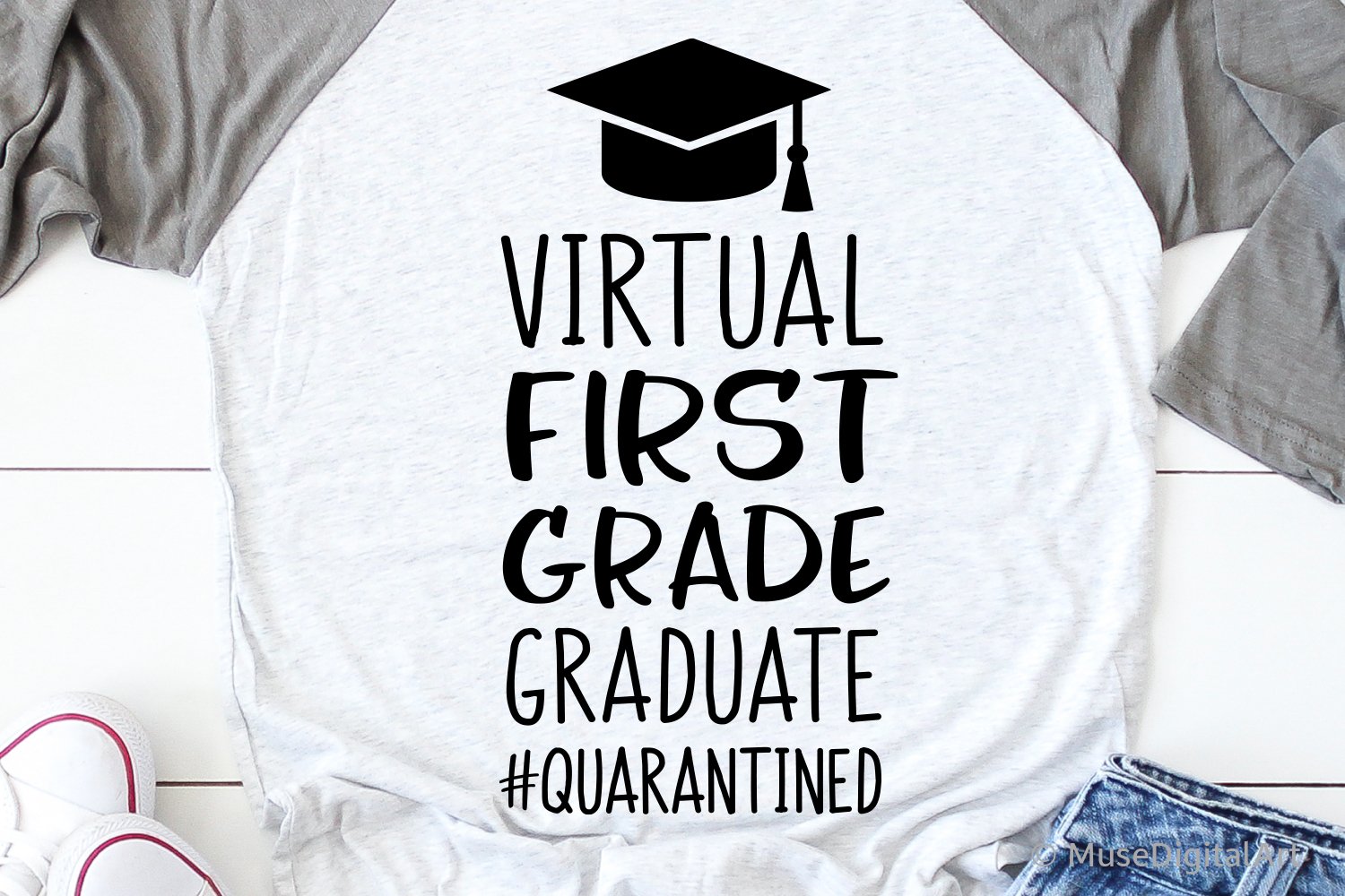 Virtual First Grade Graduate Quarantined Svg, Last Day Svg