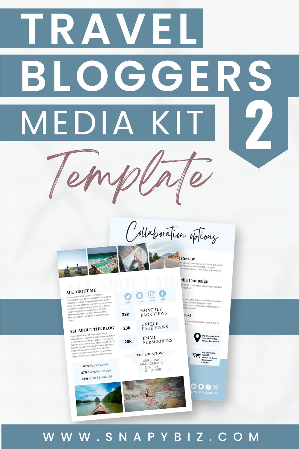 Media Kit For Travel Bloggers | Travel Media Kit Template