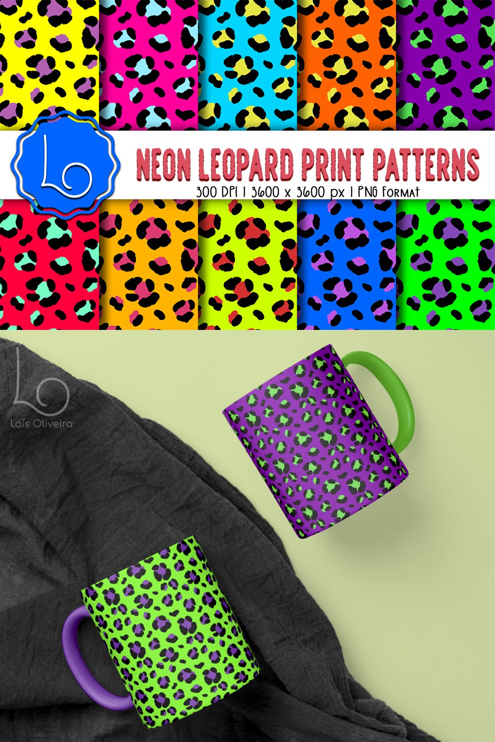 10 Neon Leopard Print Patterns