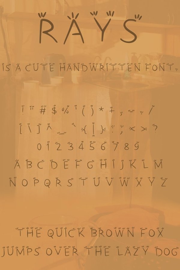 Rays handwritten font