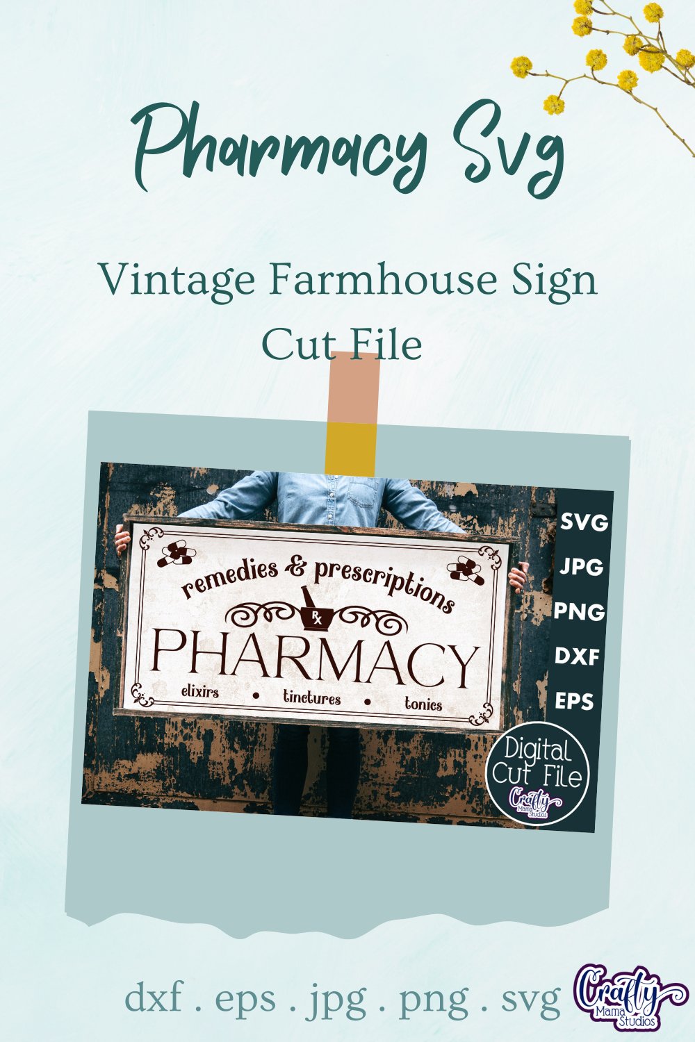Vintage Farmhouse Home Sign | Pharmacy Wall Art Svg
