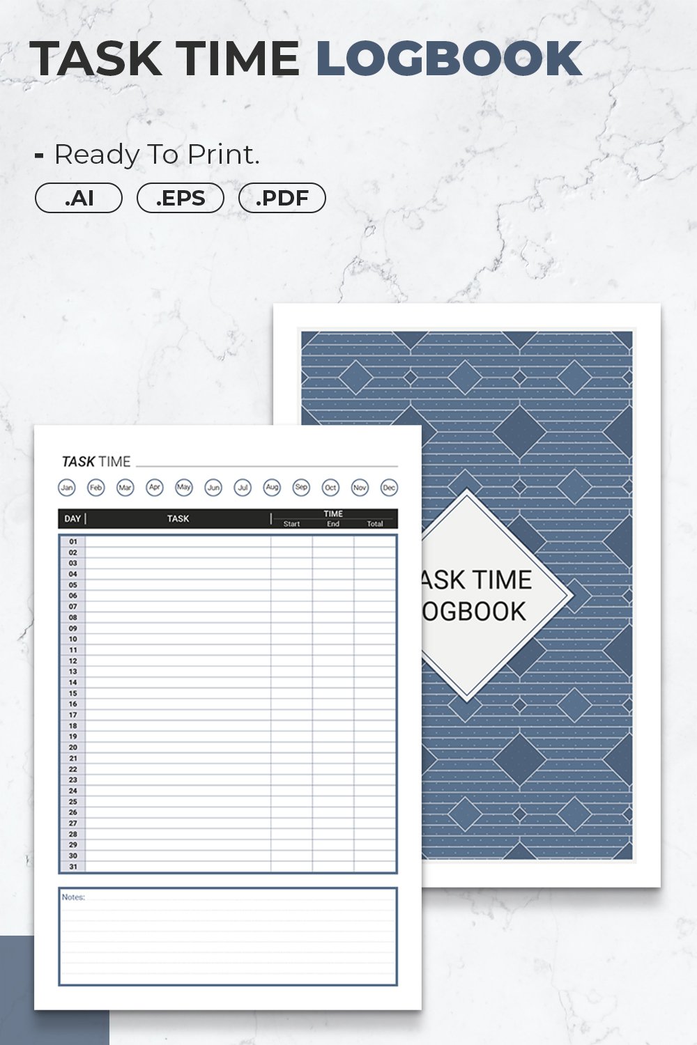 Task Time Logbook | Printable Template