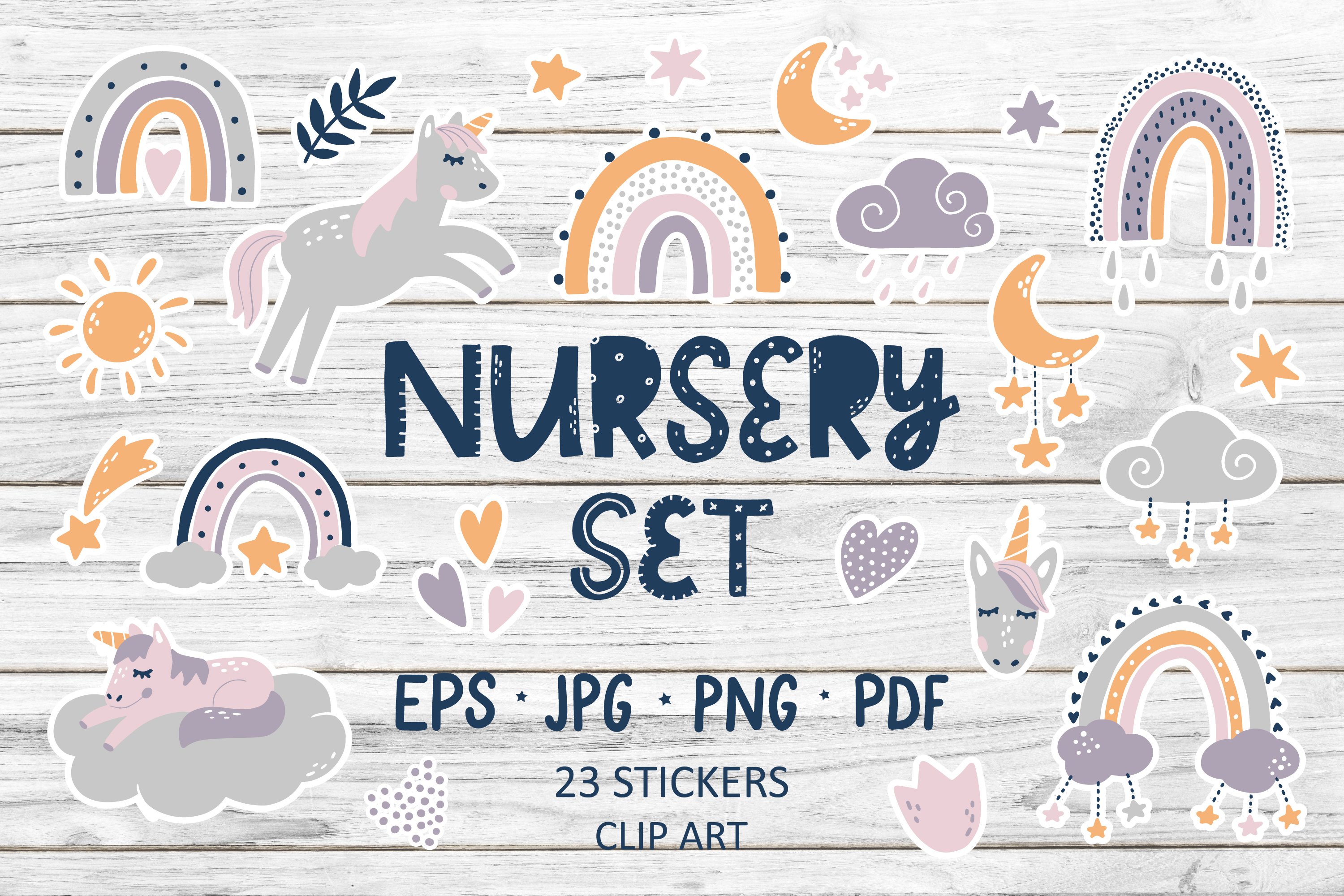 NURSERY STICKERS. 23 CLIP ART BUNDLE (1403560)
