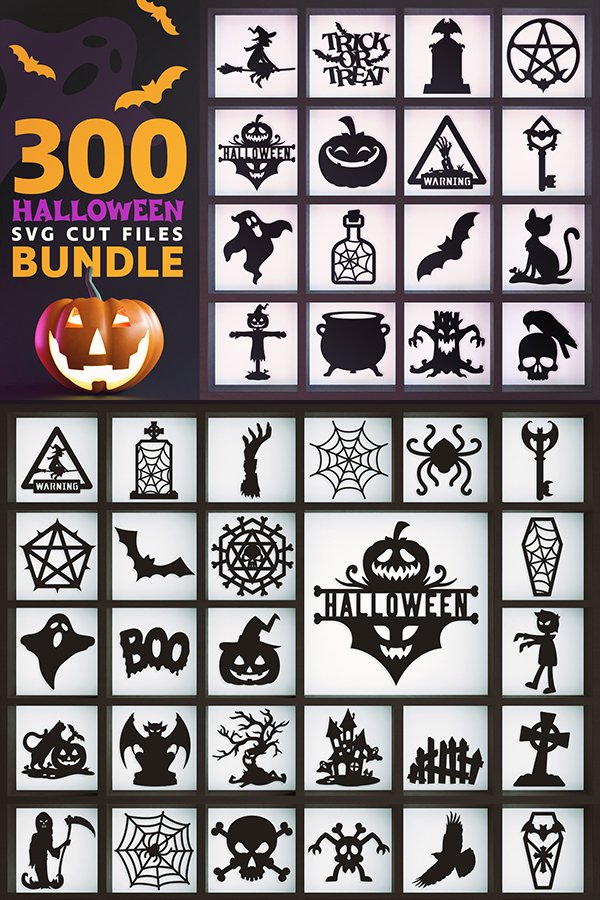 300 Halloween SVG Cut Files Bundle | Halloween Ornaments