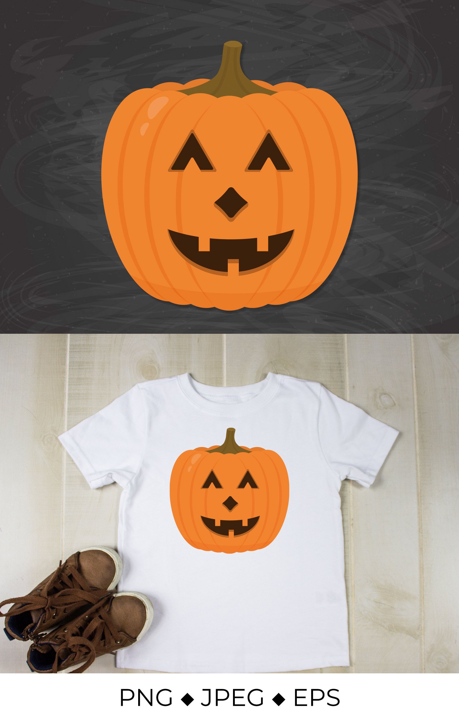 Laughing Halloween Pumpkin Face. Cartoon Jack-o'-Lantern