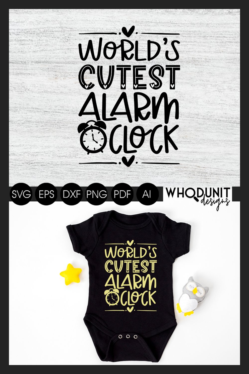 Cutest Alarm Clock | newborn quote cut file | new baby svg