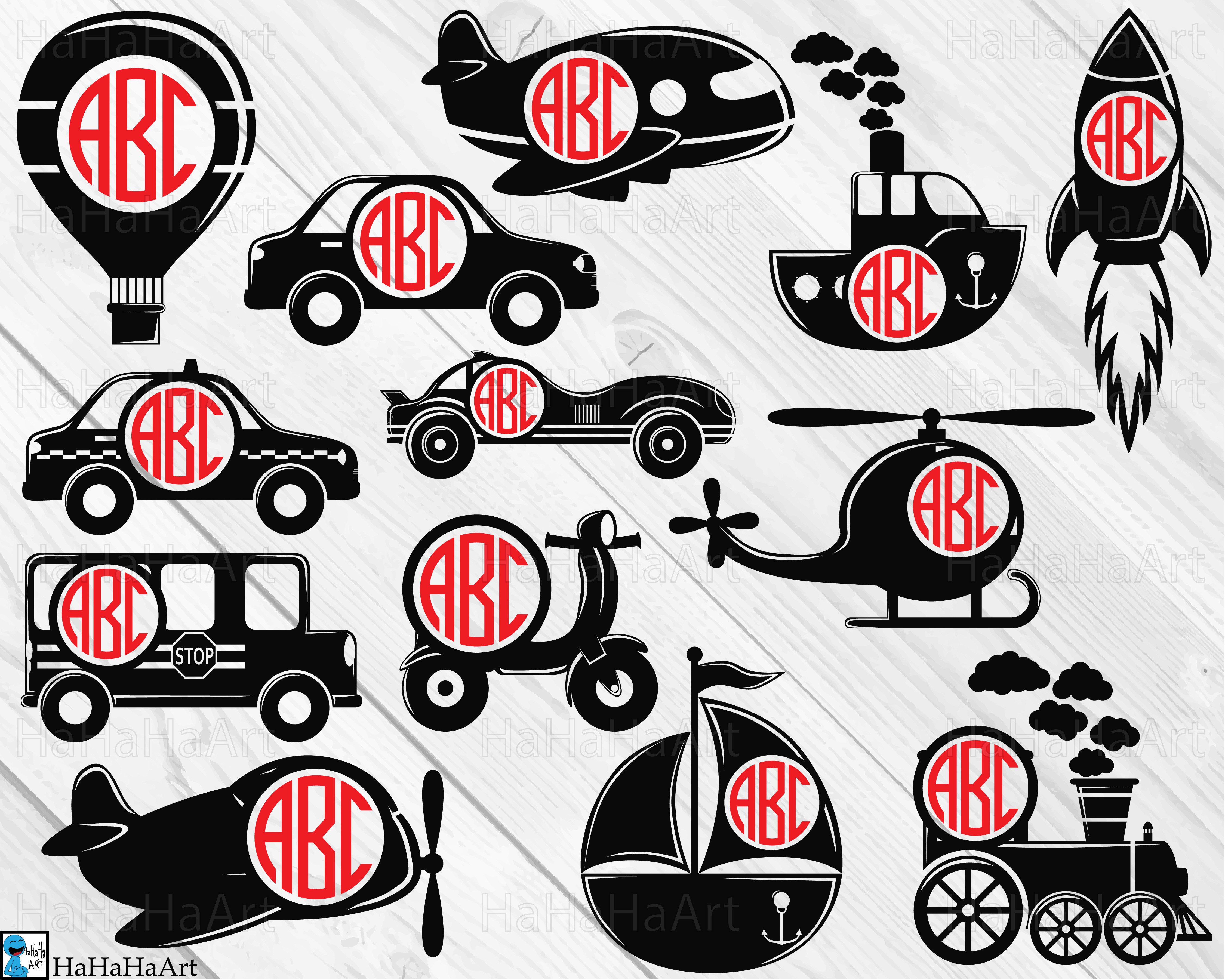 All Transportation Monogram - Clip art / Cutting (653075)
