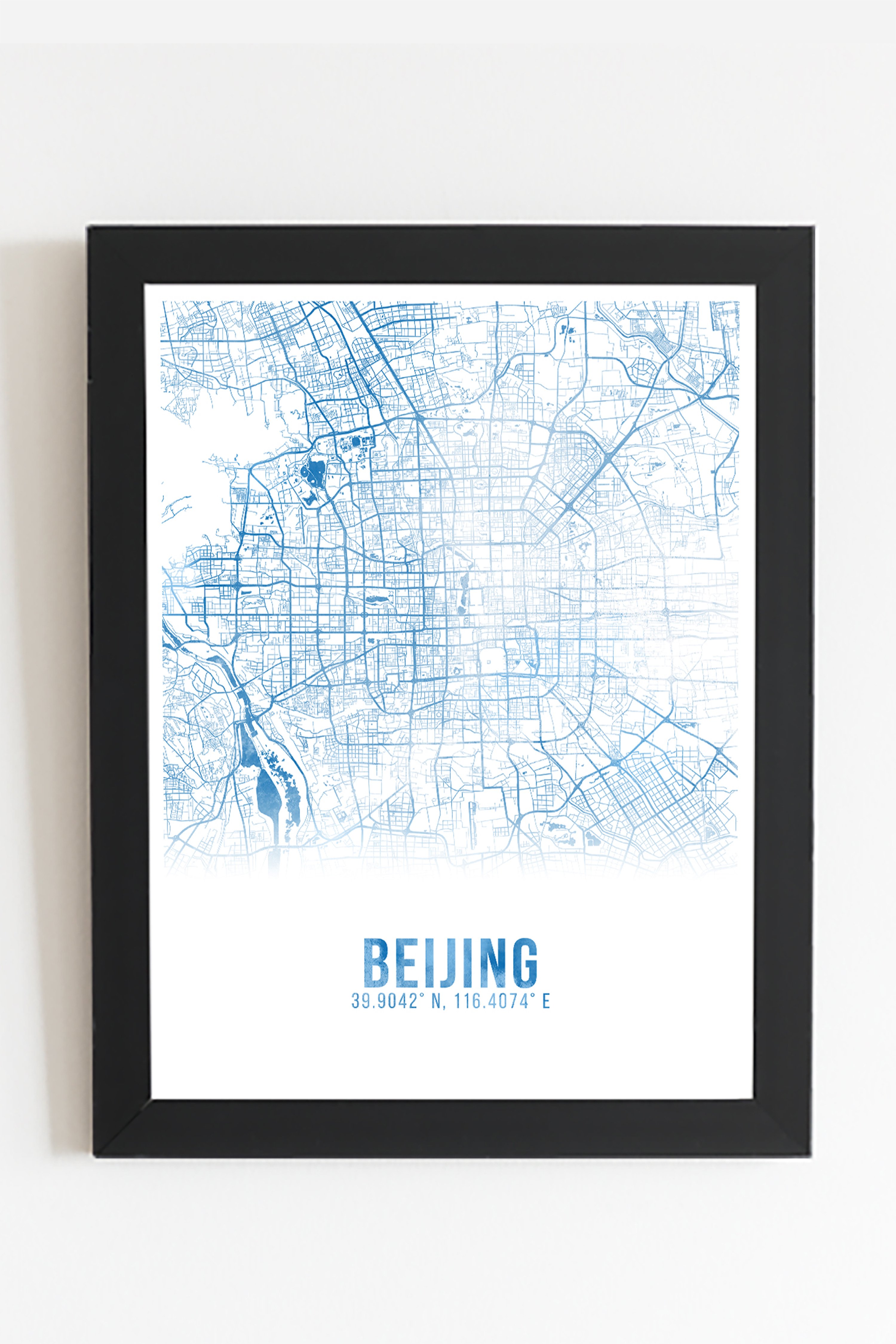 Beijing Watercolor City Map Poster