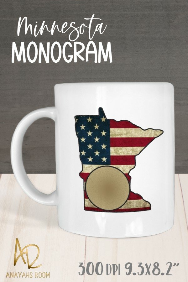 Sublimation Monogram | Minnesota State With Flag