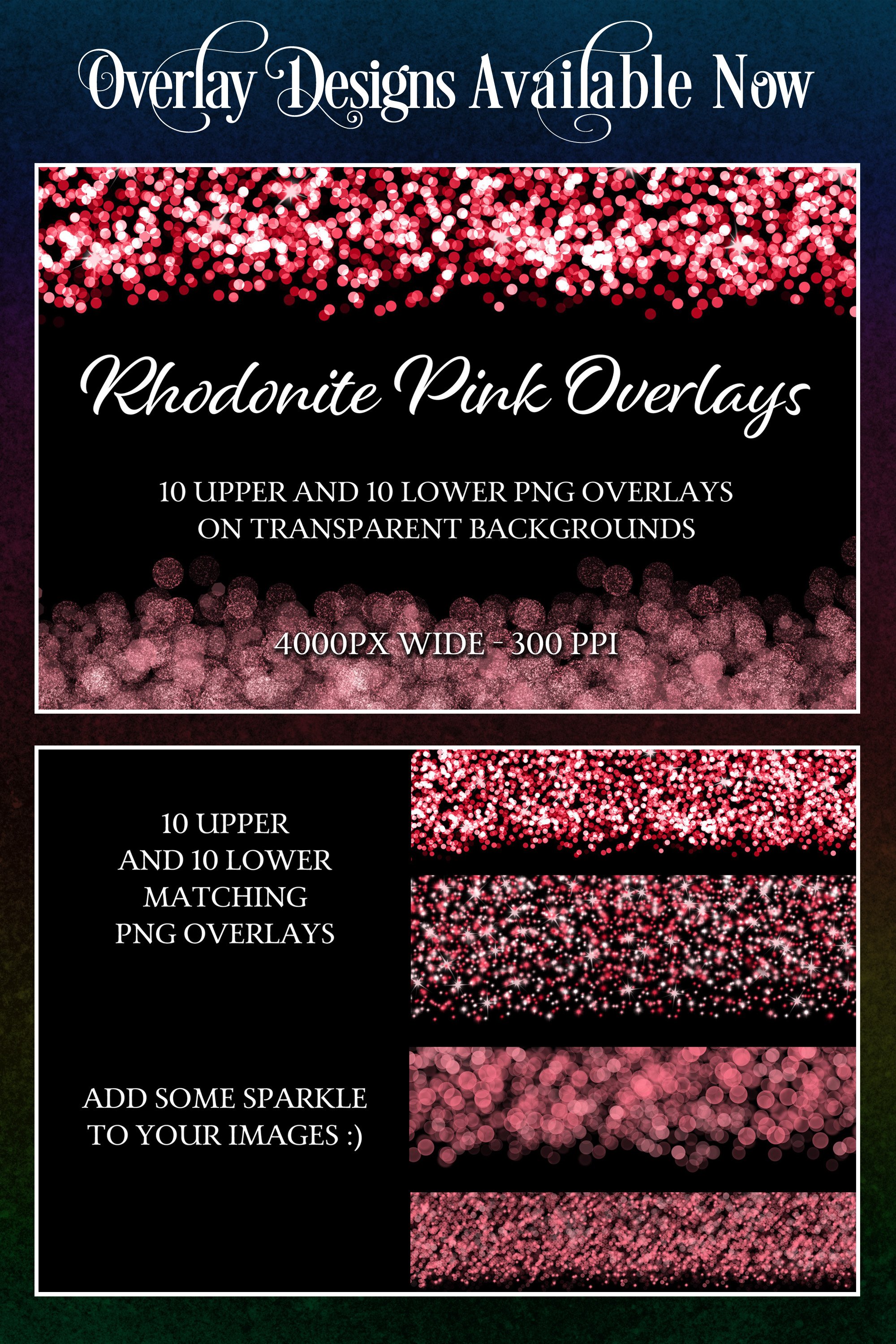 Rhodonite Pink Overlays - 10 Upper and 10 Lower Overlays