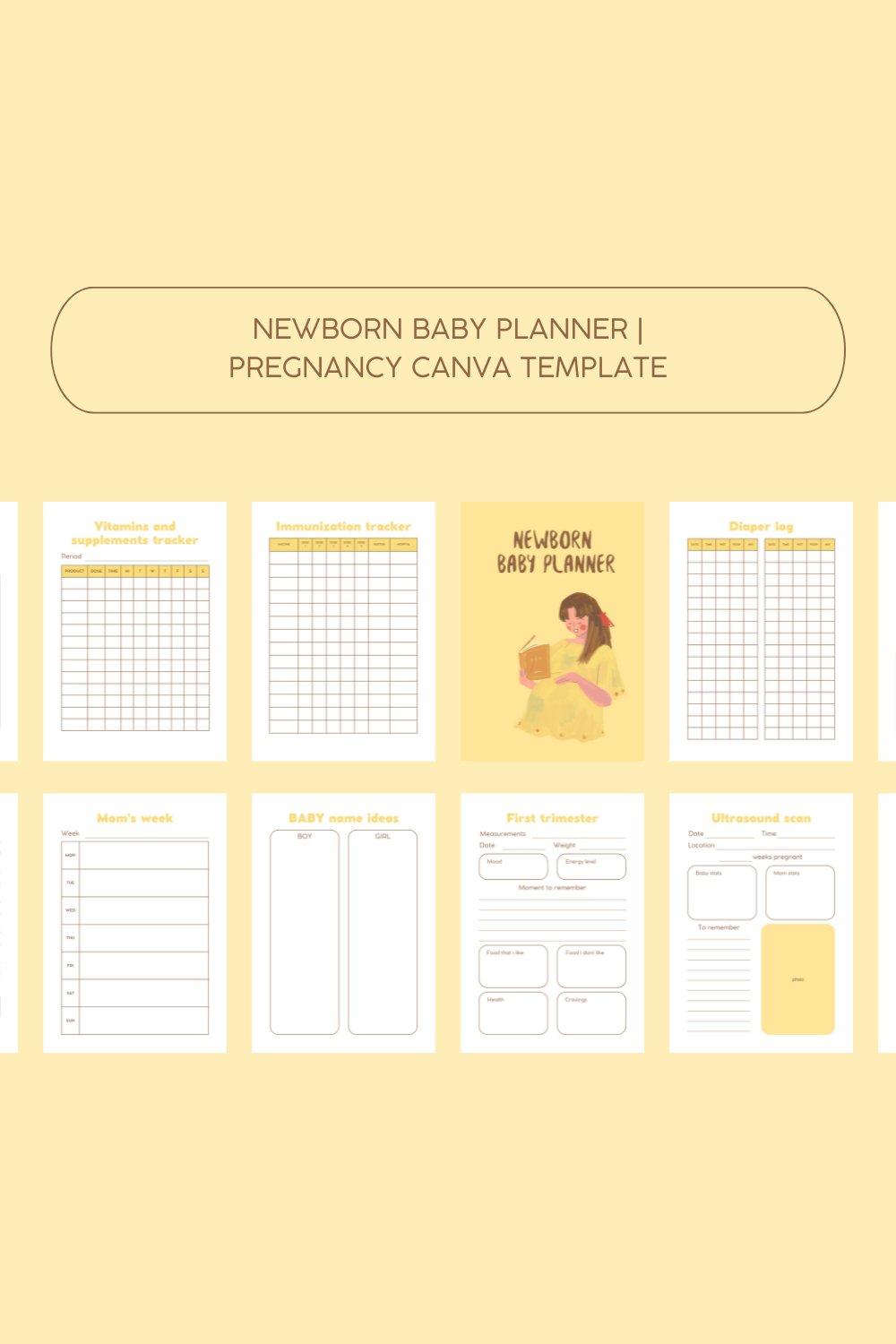 Newborn Baby Planner | Pregnancy Canva Template