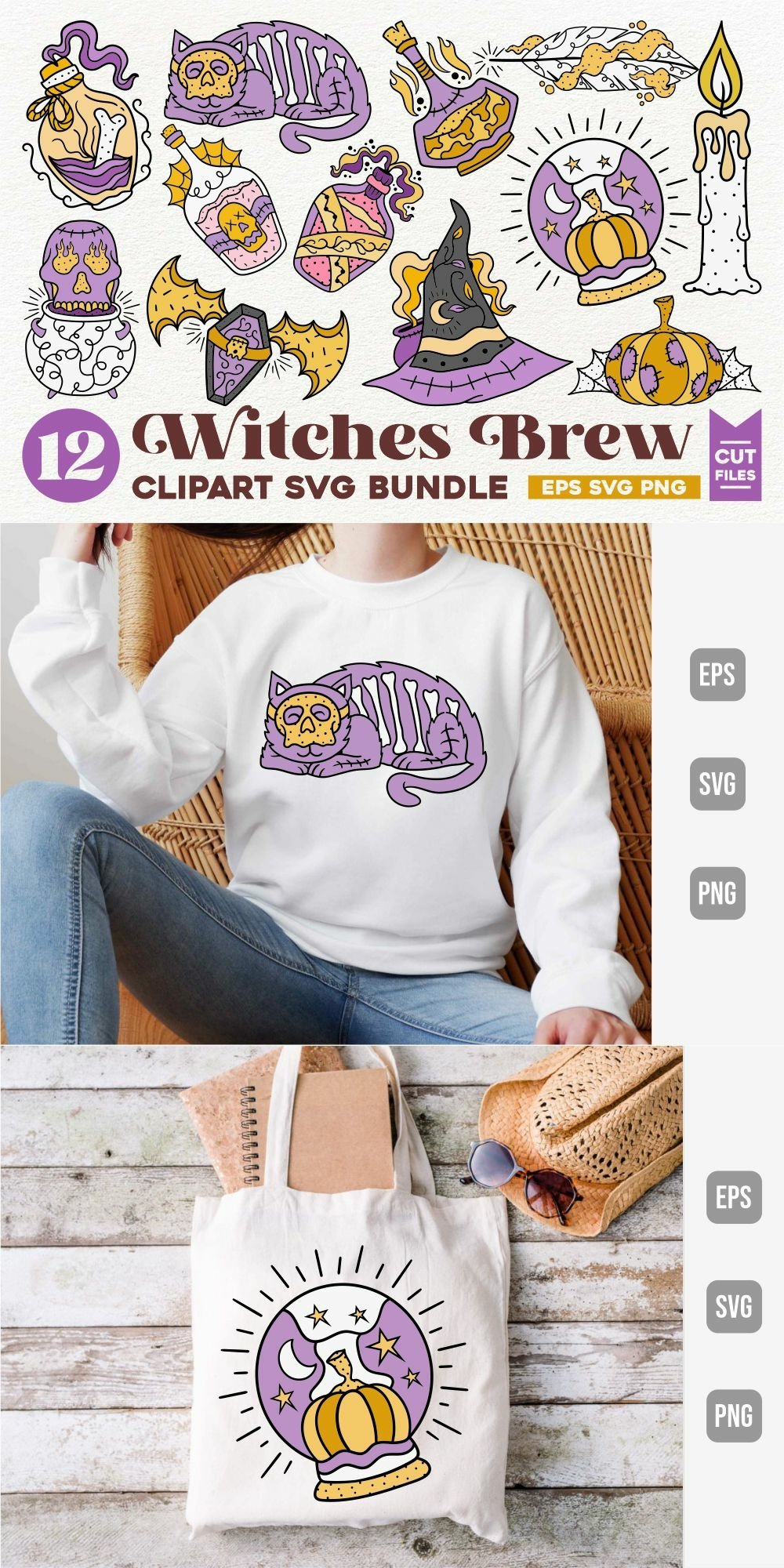 Witches Brew SVG Bundle | Halloween Witch Clipart