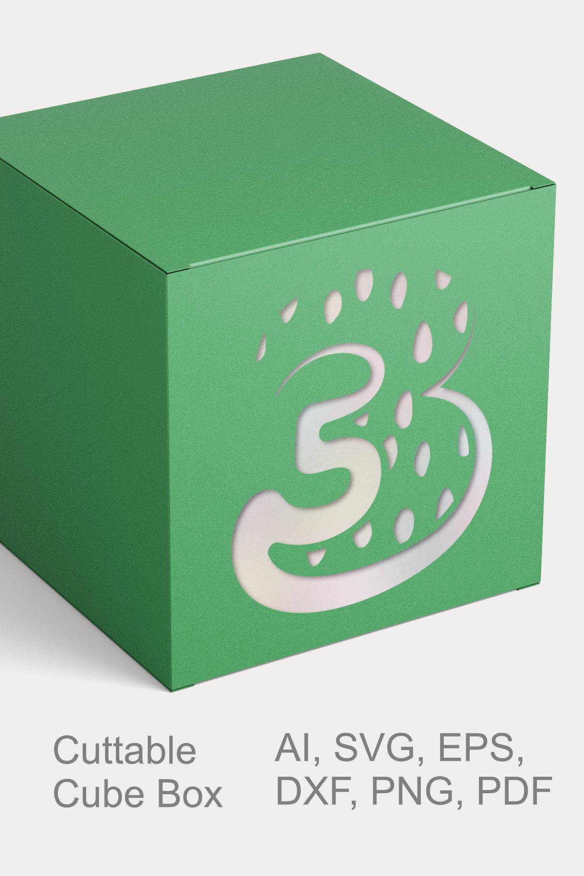 Number 3 Cube Gift Box Paper Cut SVG Template