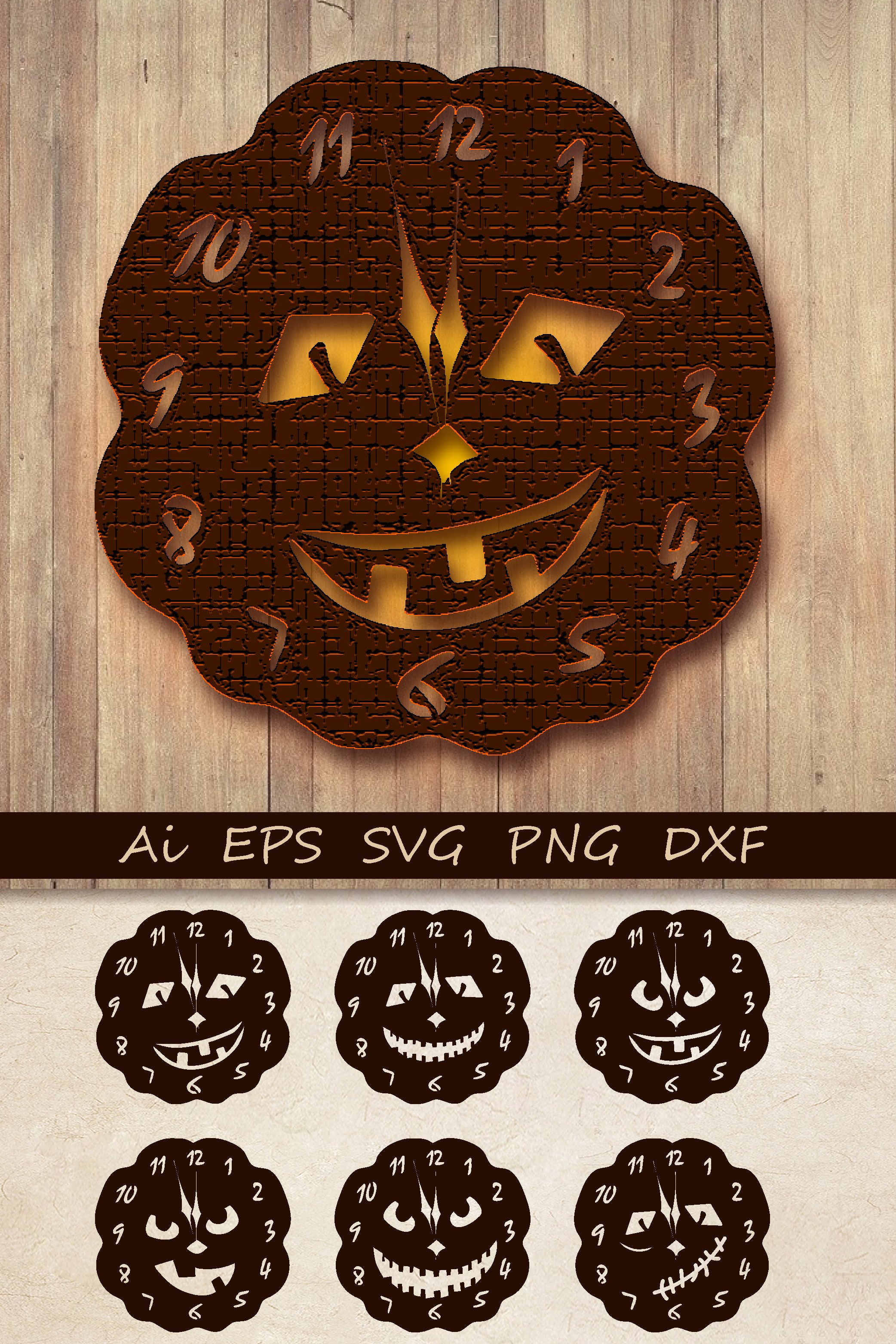 Pumpkin clock. Halloween.