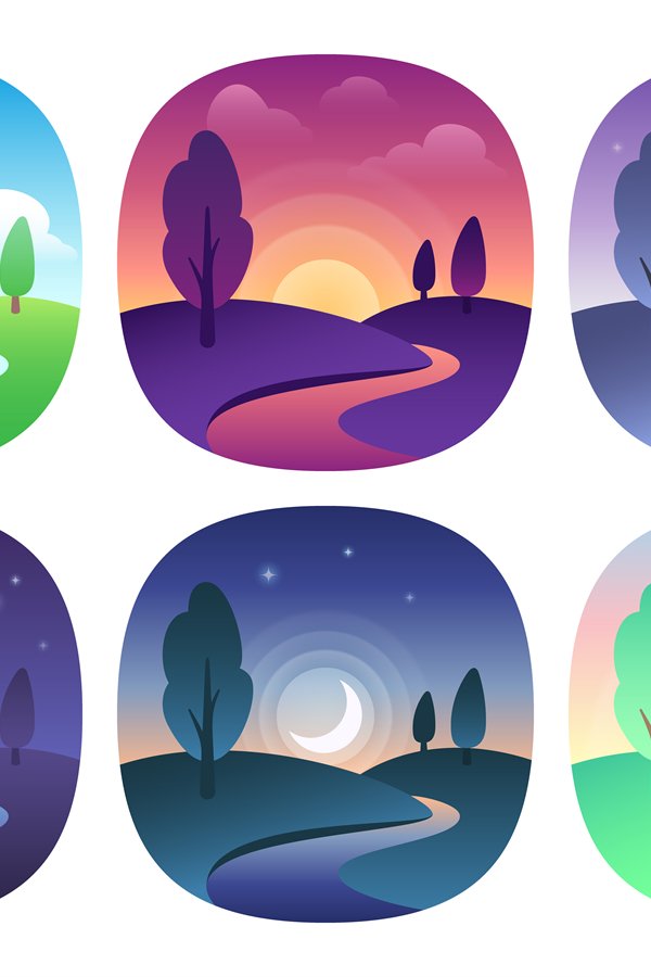 Modern beautiful landscape with gradients. (958843)