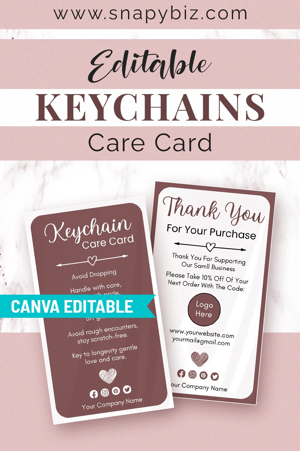Editable Keychains Care Card