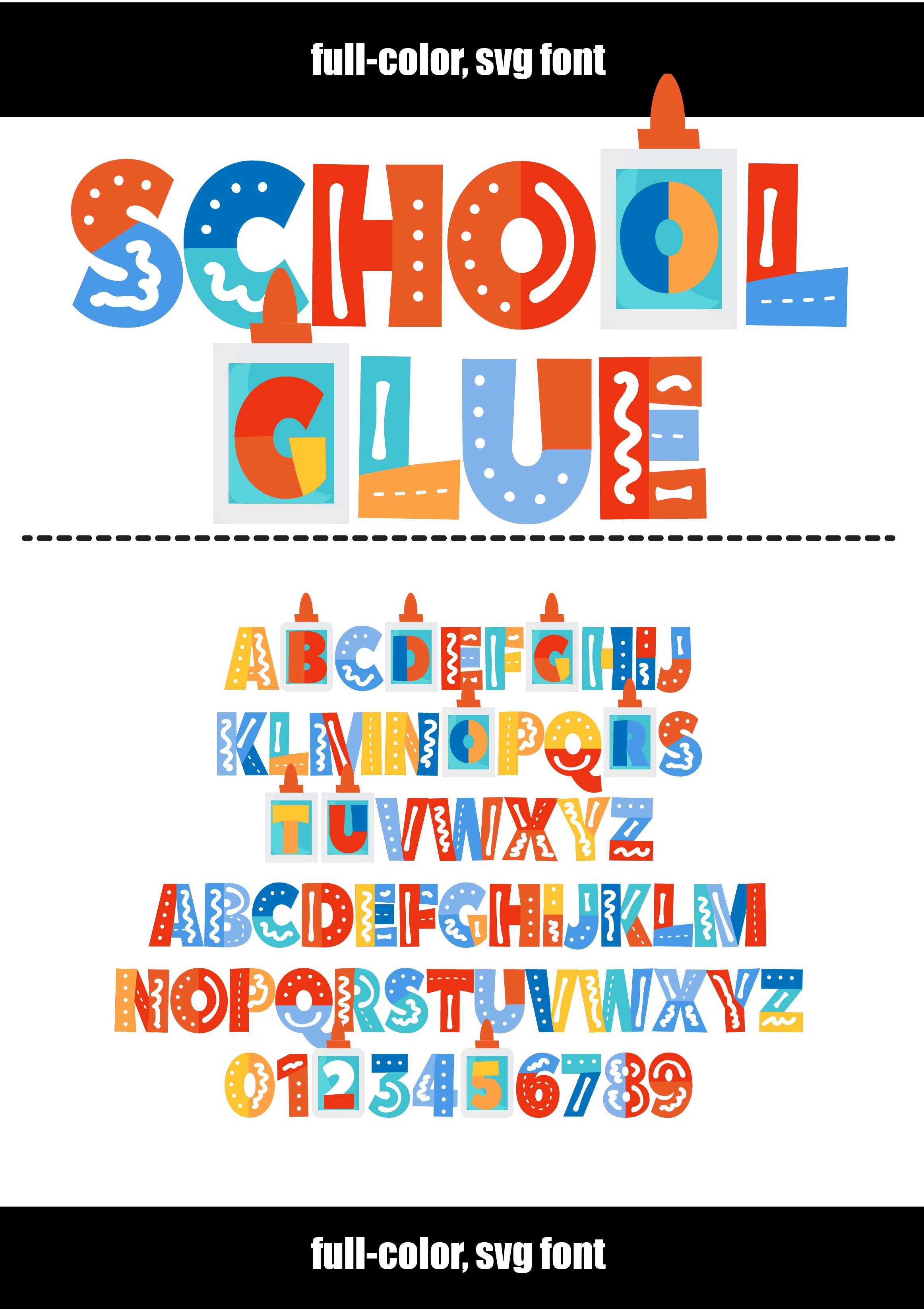 Full Color SVG school and teacher font