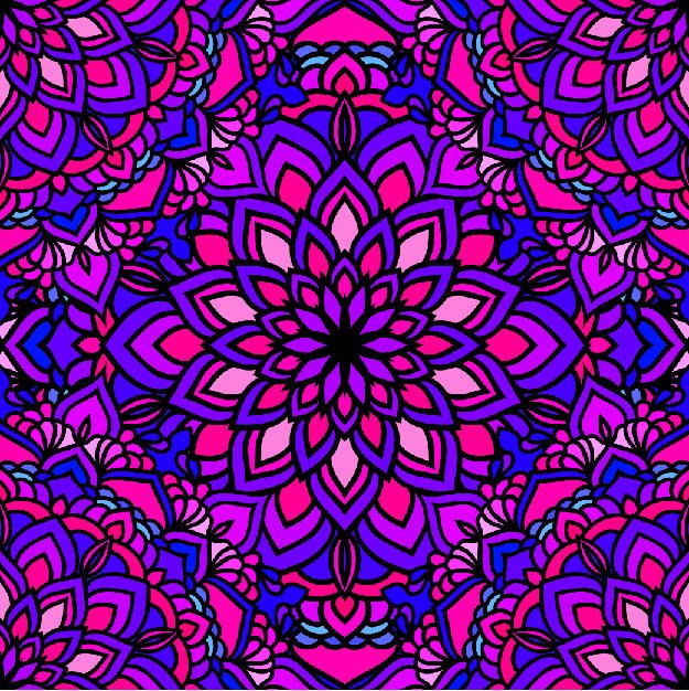 Seamless lace pattern and mandala. Digital art. (701517)