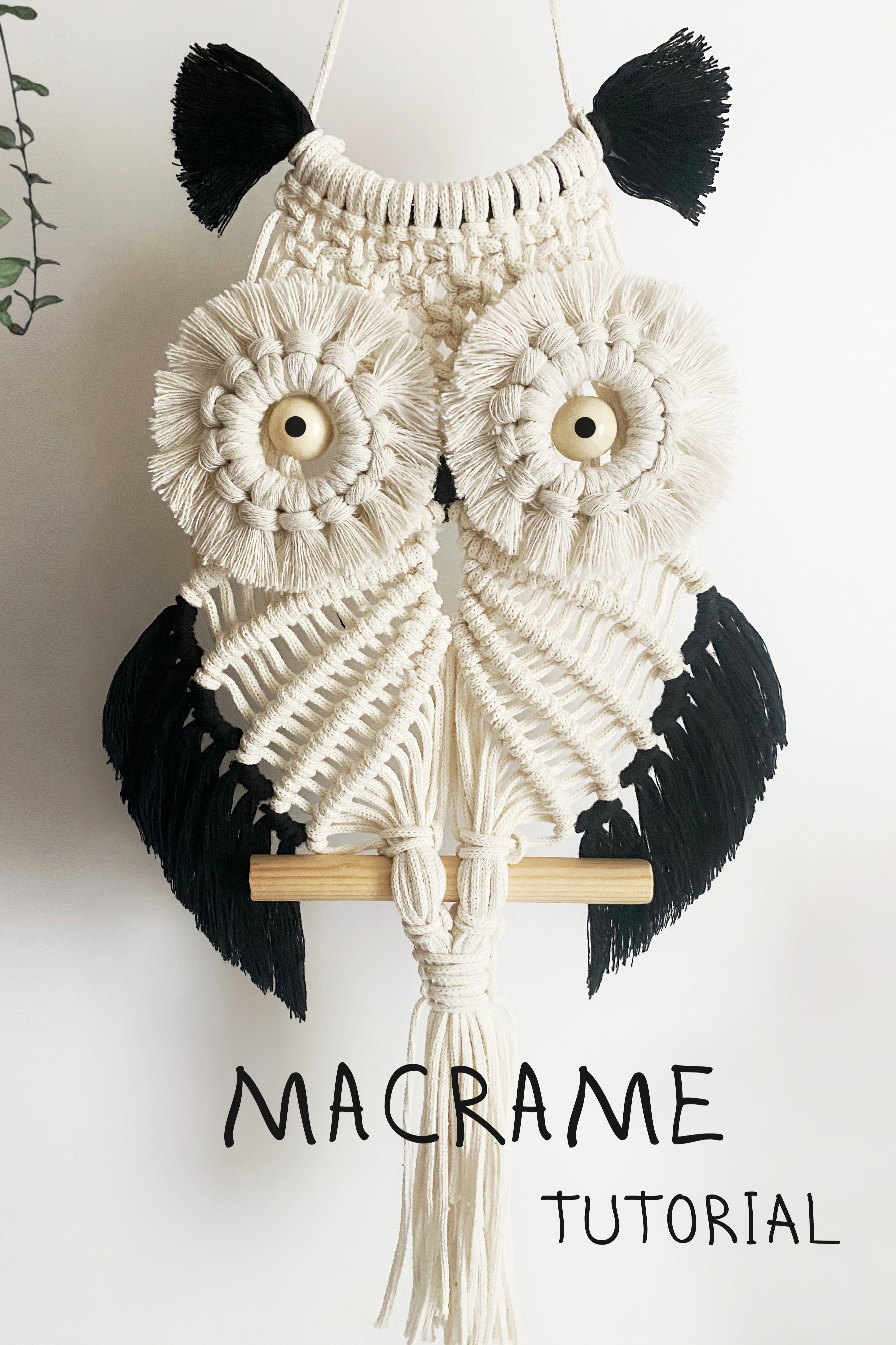 Macrame OWL Pattern Pdf, Two colored Owl Wall (2086338)