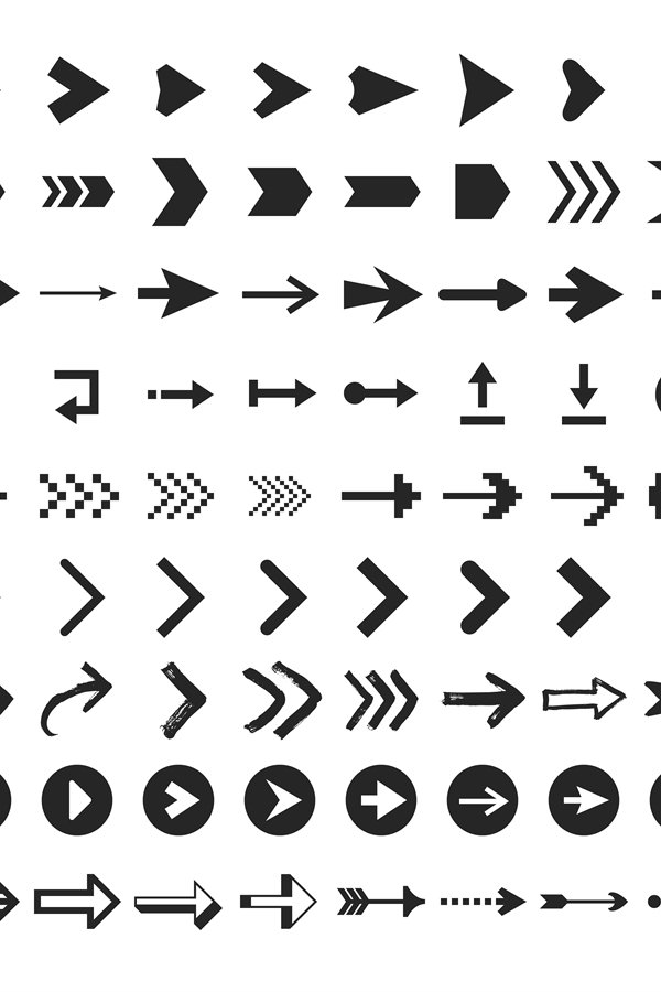 Arrow Icon. Infographic arrows sign, next or back web button