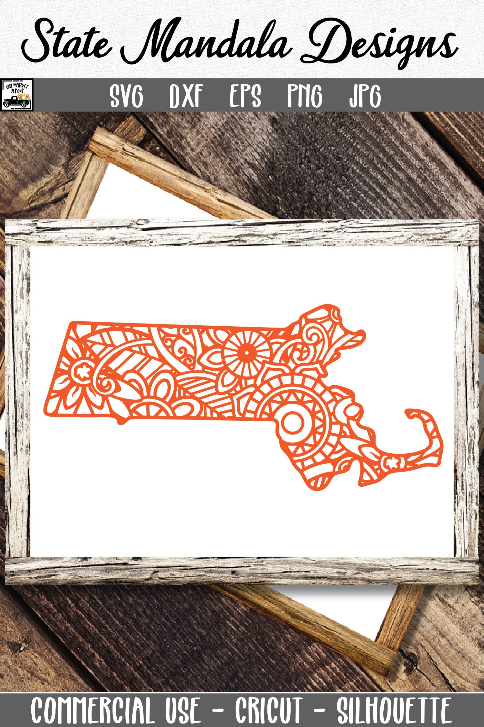 Massachusetts SVG File - Massachusetts State Mandala SVG