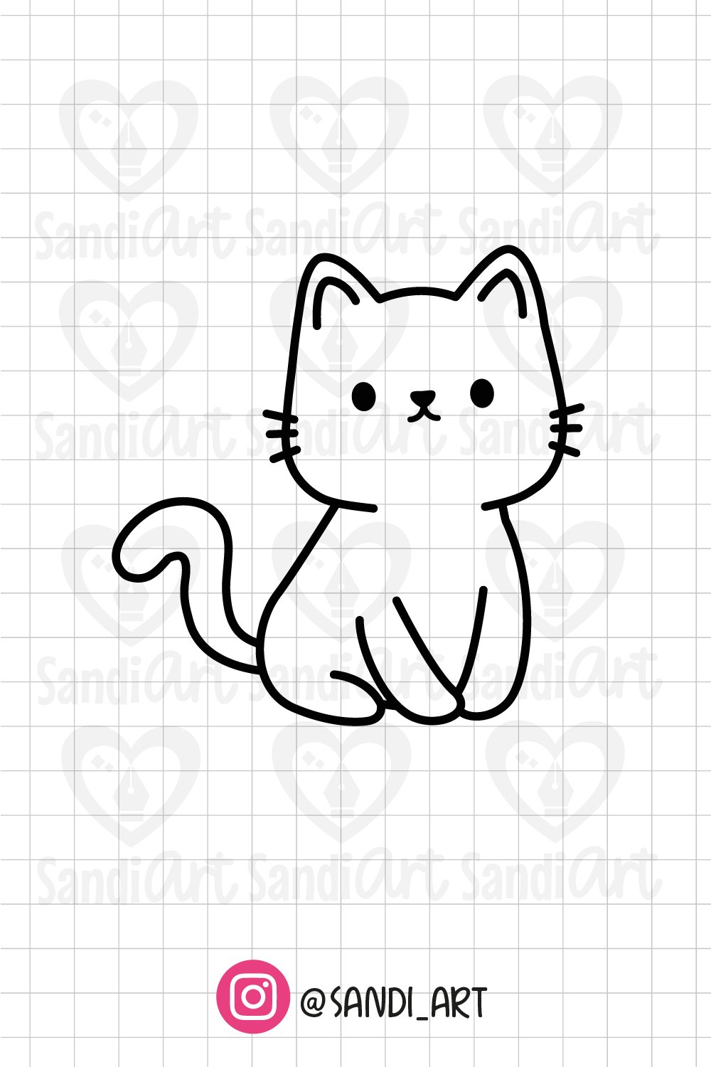 Cute Cat Outline Cut File, SVG, EPS, PNG, DXF