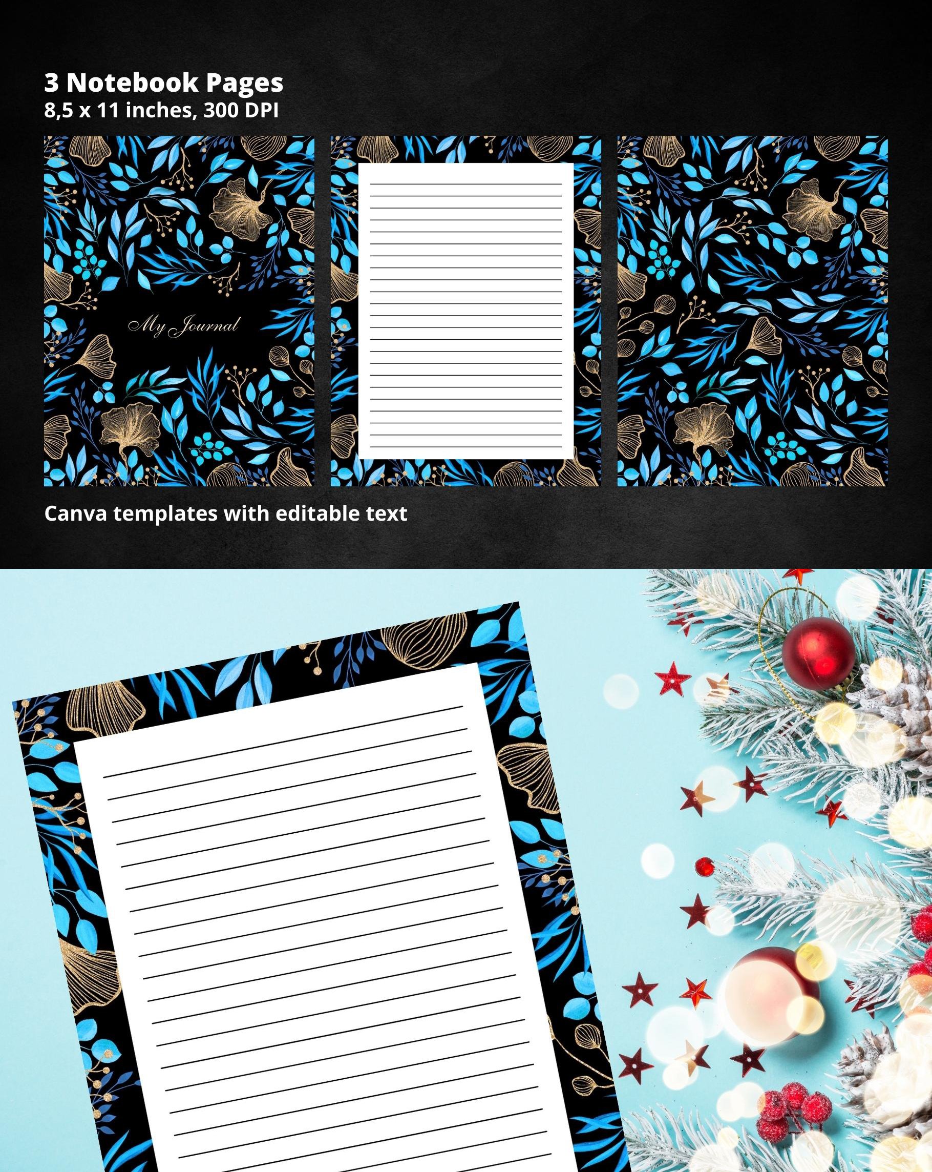 Canva Notebook Pages Digital Scrapbook Printable, Editable