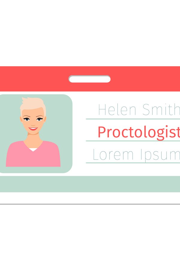 Proctologist medical specialist badge