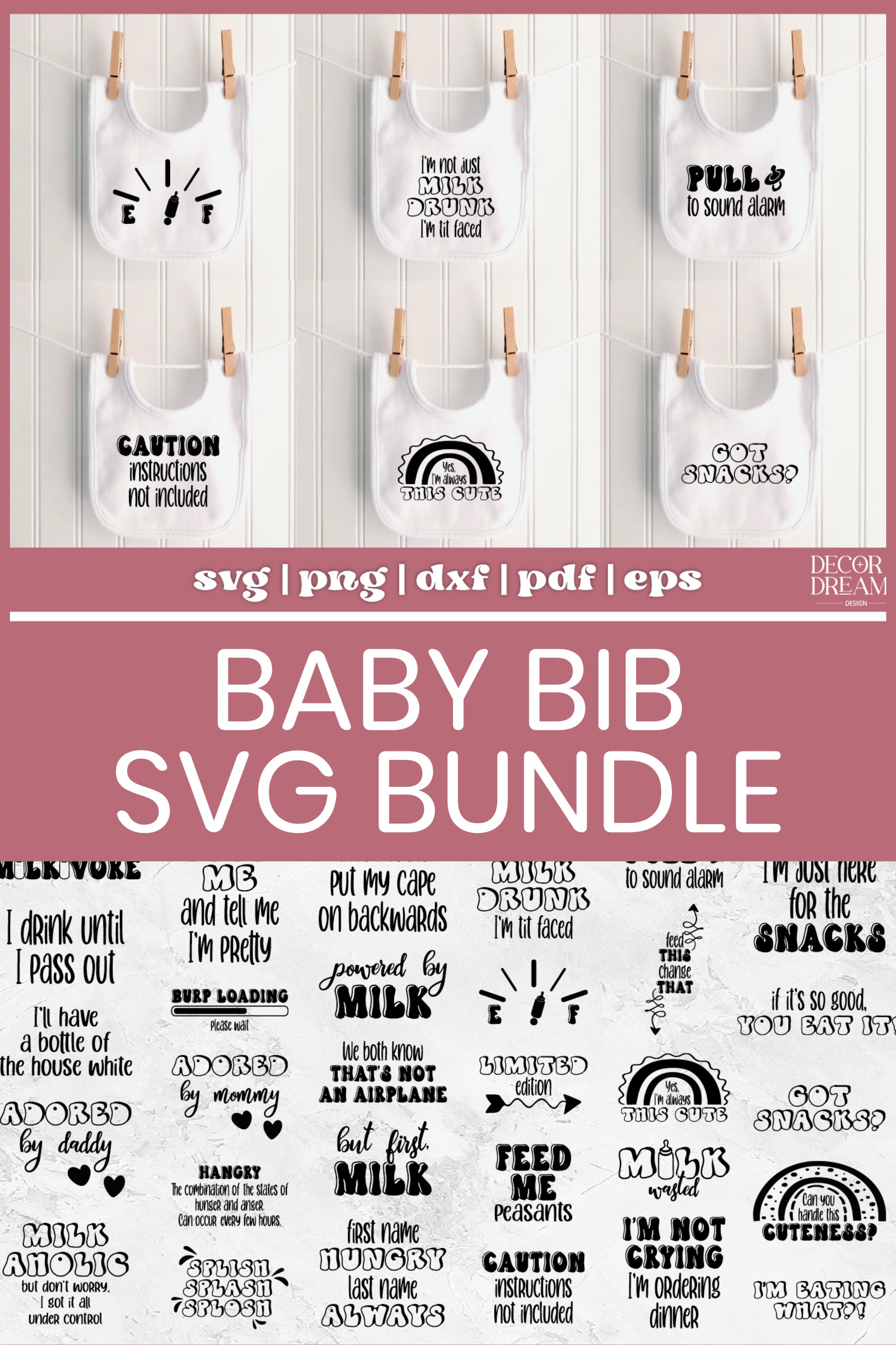 Funny Baby Bib SVG Bundle | Baby Bib sayings SVG Bundle