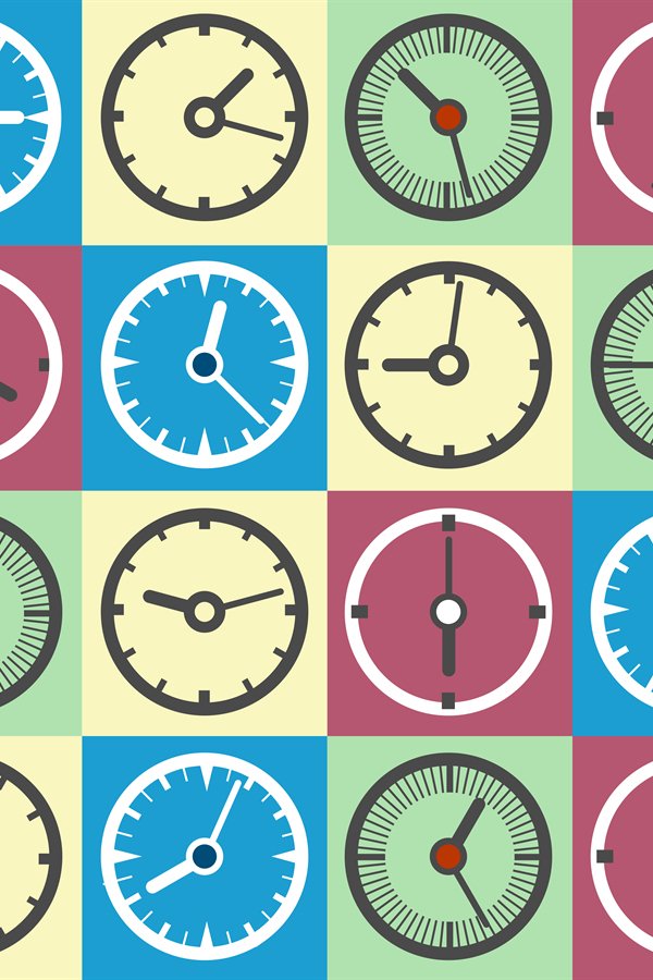 Colorful clock icons