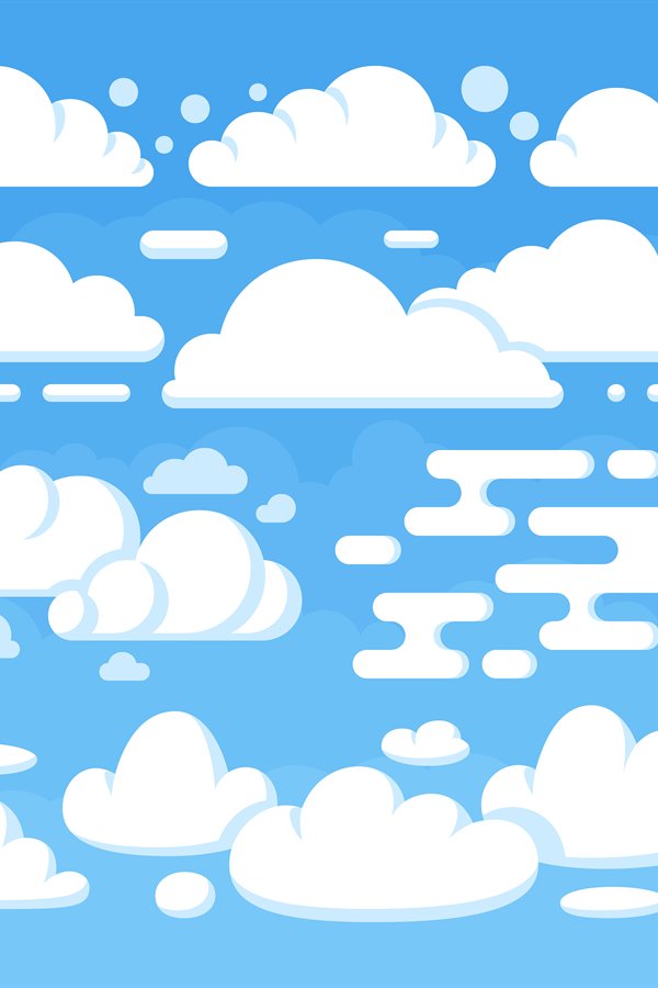 Beautiful flat white clouds on blue sky background