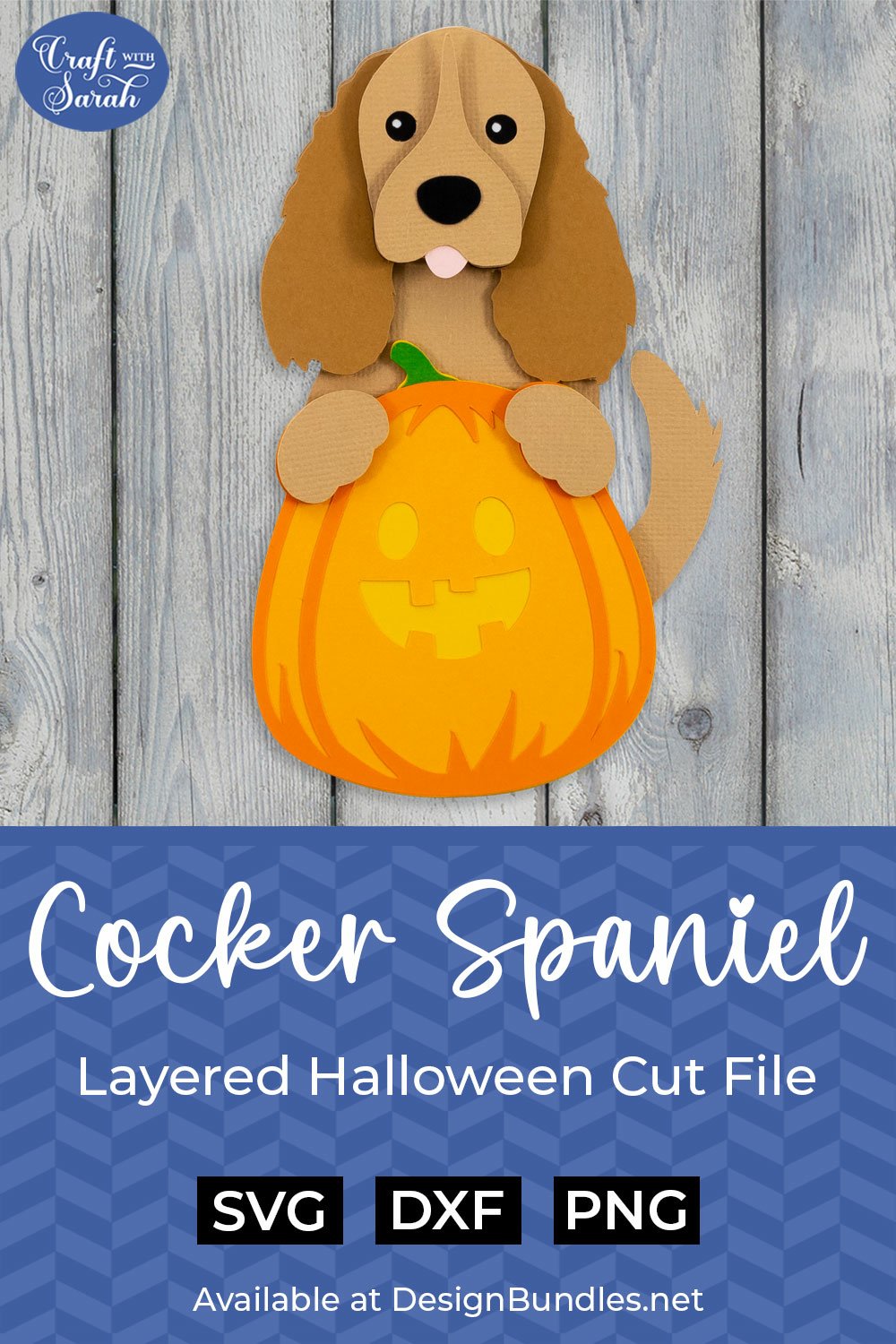 Halloween Cocker Spaniel SVG | Layered Spaniel with Pumpkin