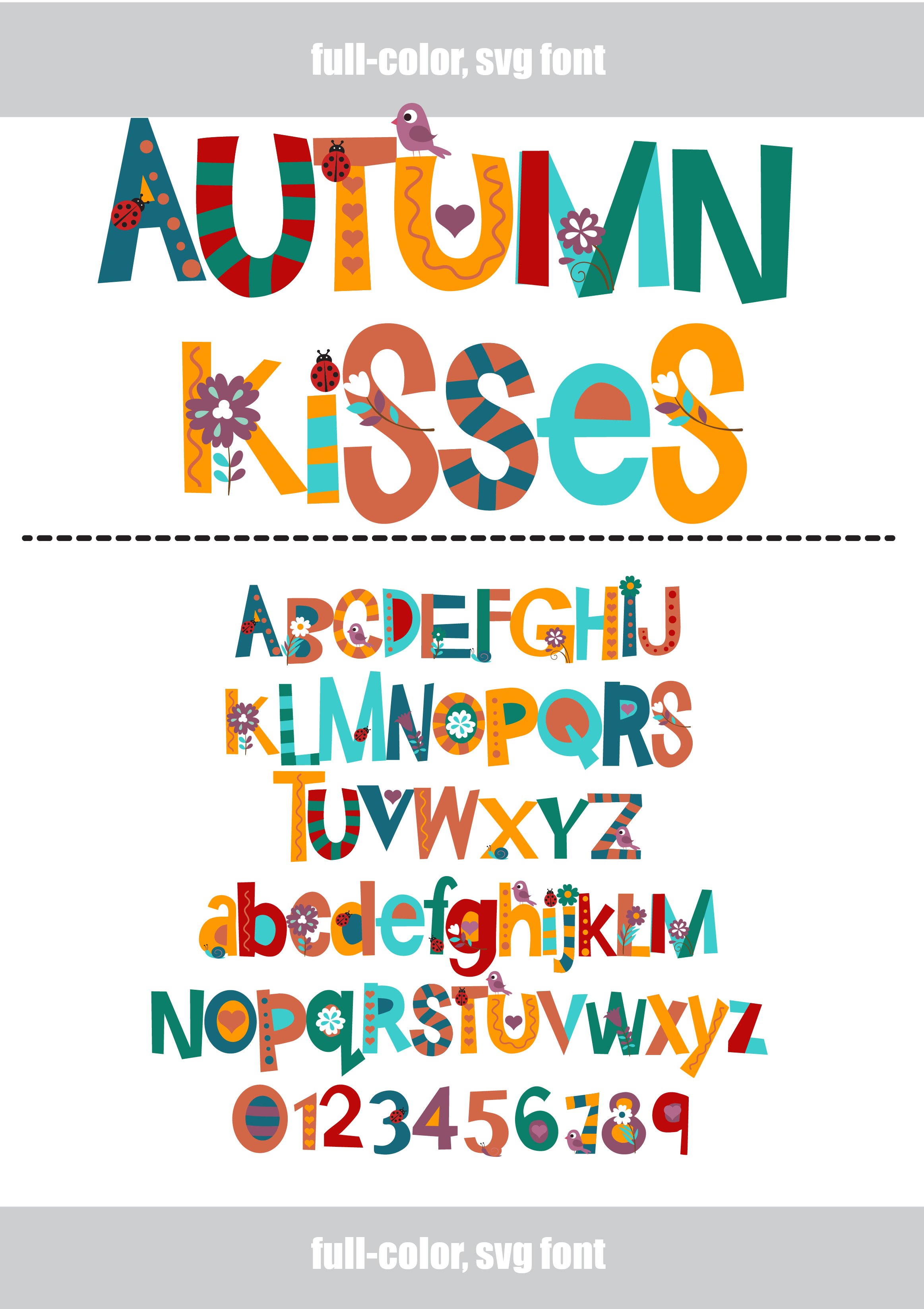 Autumn Themed Full Color SVG Font