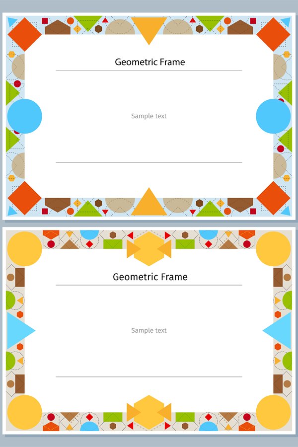 Abstract modern geometric frames.