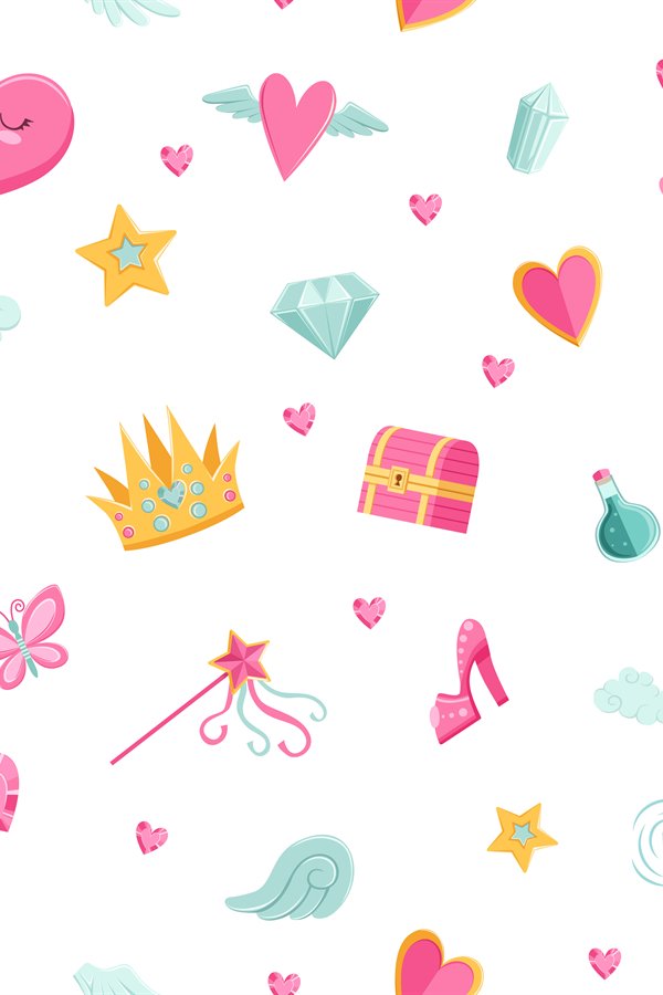 Vector cute cartoon magic and fairytale pattern