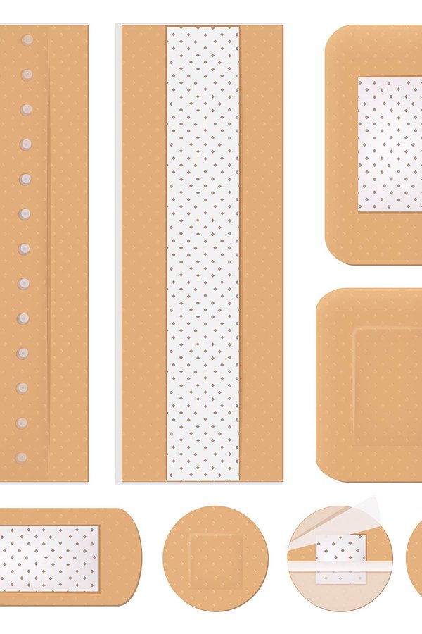 Medical bandage. Plastering shapes adhesive healthcare medic