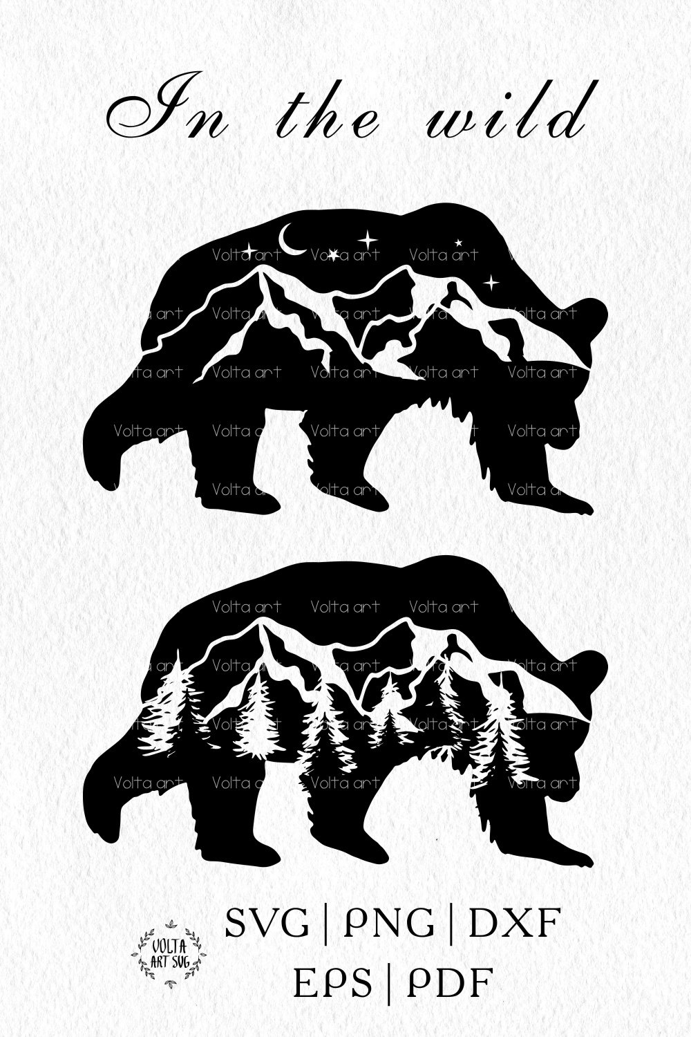Bear And Mountains svg, Animal svg, Bear svg, Mountain svg