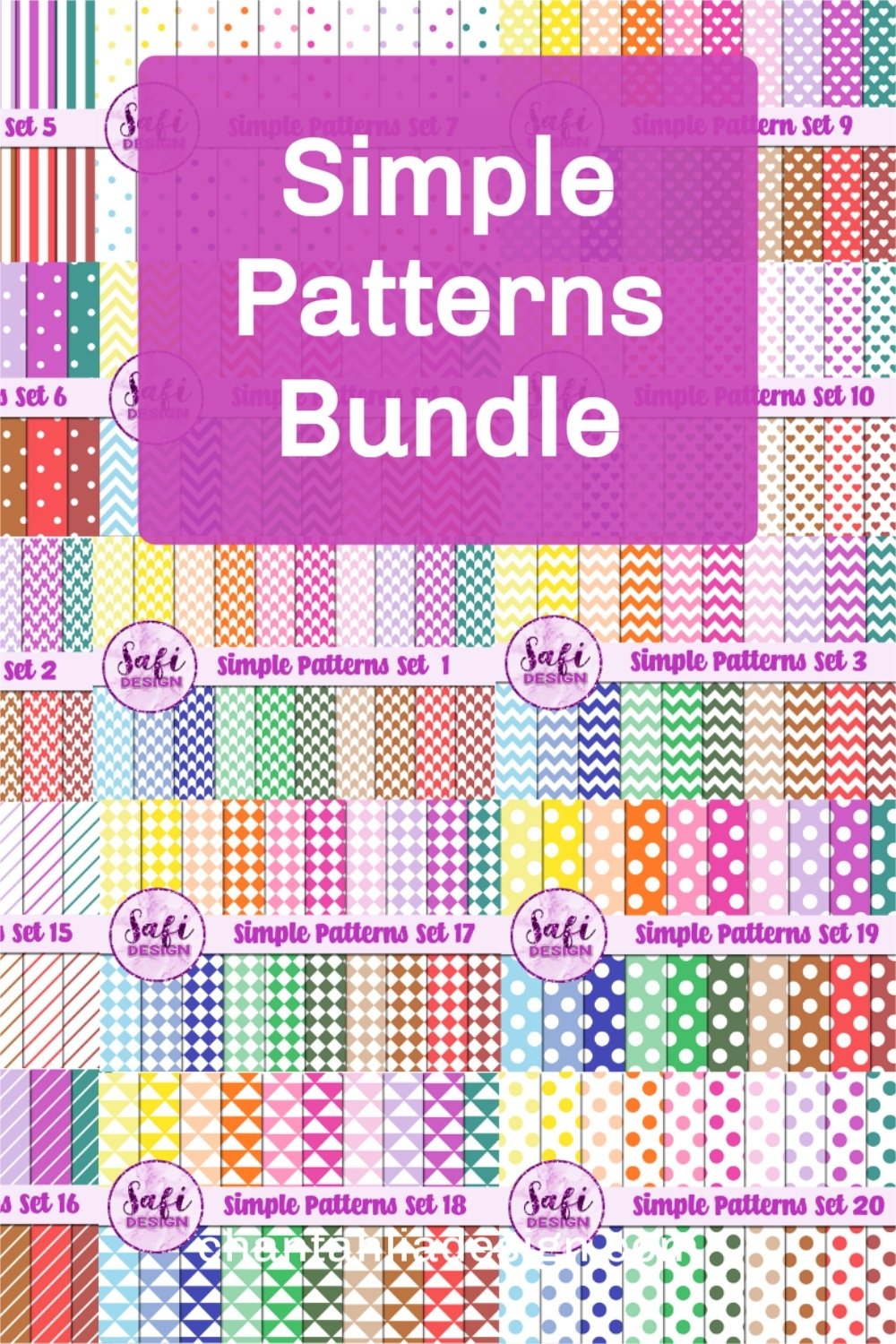 Simple Patterns Digital Paper Bundle - 400 Papers (1157438)