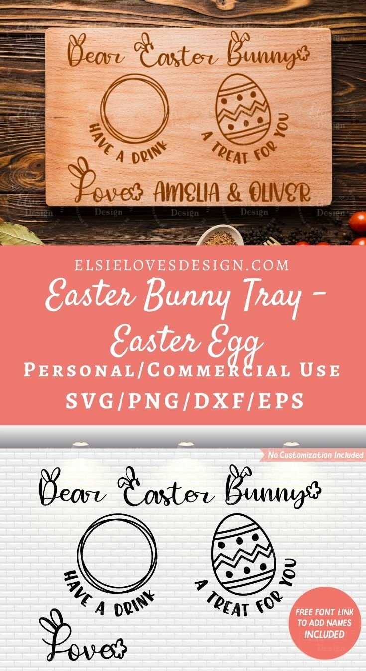 Easter Bunny Tray Plate - Easter Egg SVG Cut Files (1221014)