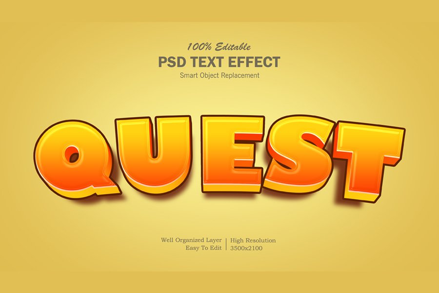 3D Quest Text Effect