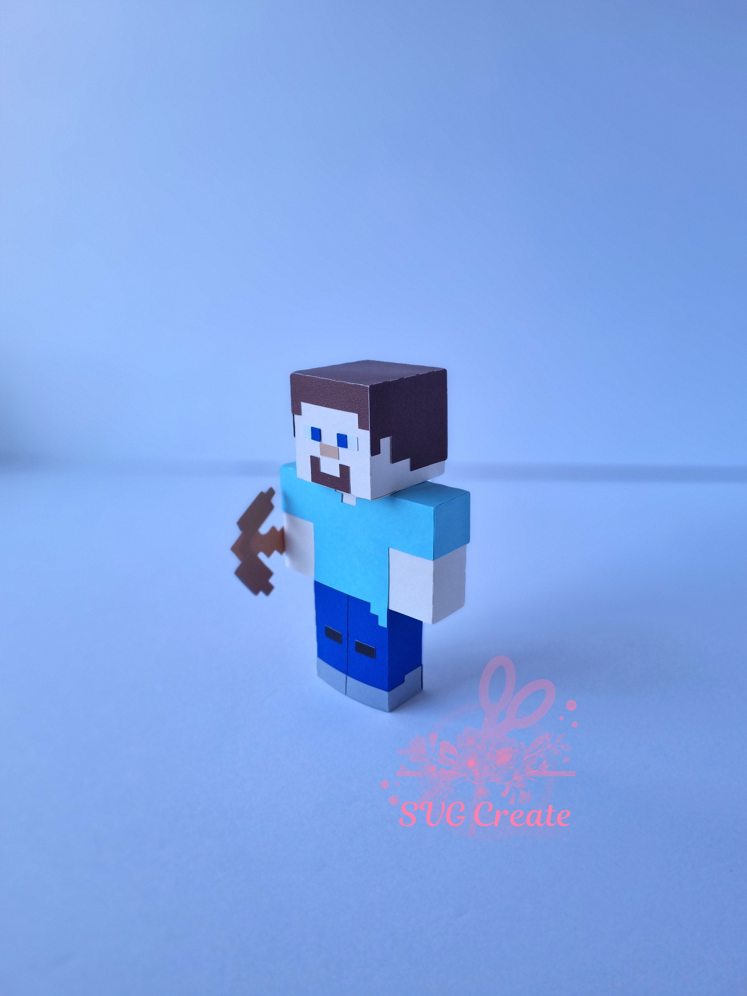 Steve 3D paper doll, Steve svg, DIY cut and print