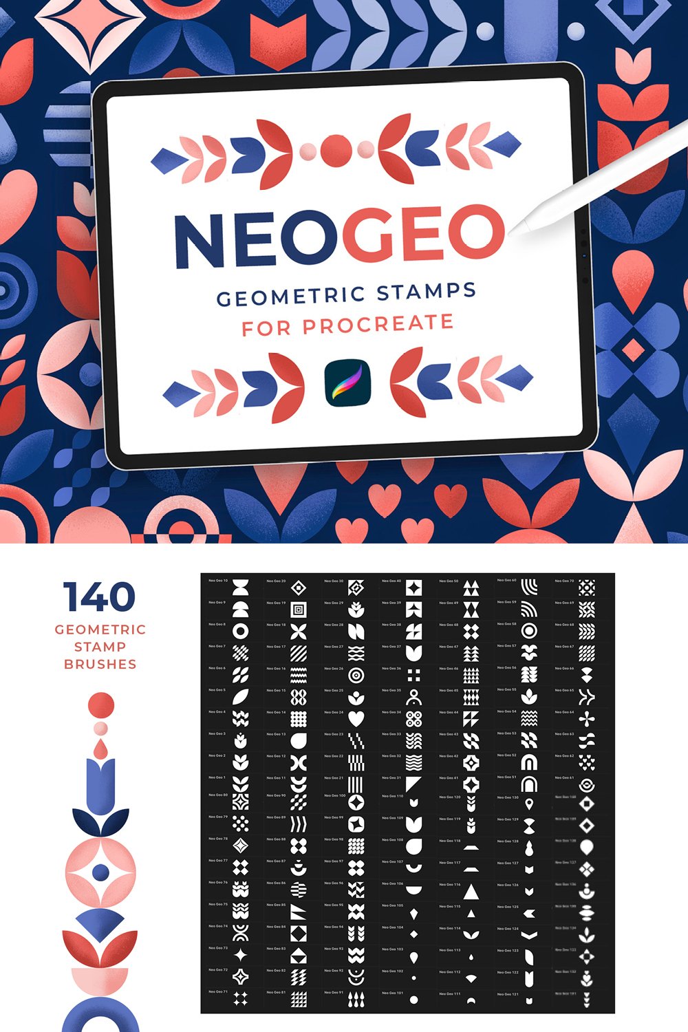 Abstract Geometric Stamps for Procreate - Neo Geo