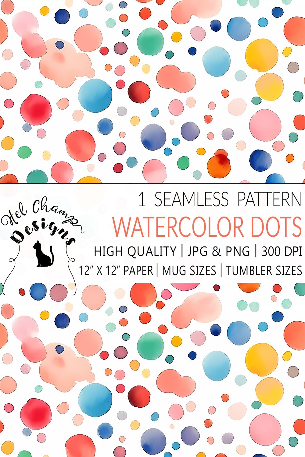 Scrapbooking paper with watercolor dots design
